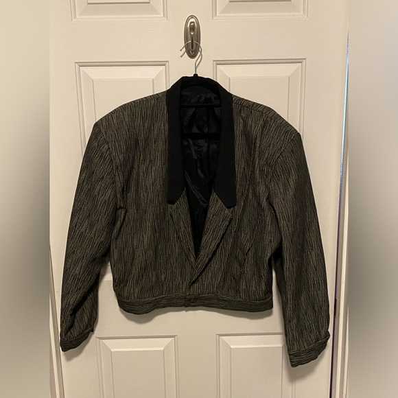 JW | Suits & Blazers | Jw Mens Cropped Pleated Vintage Black And Gray ...